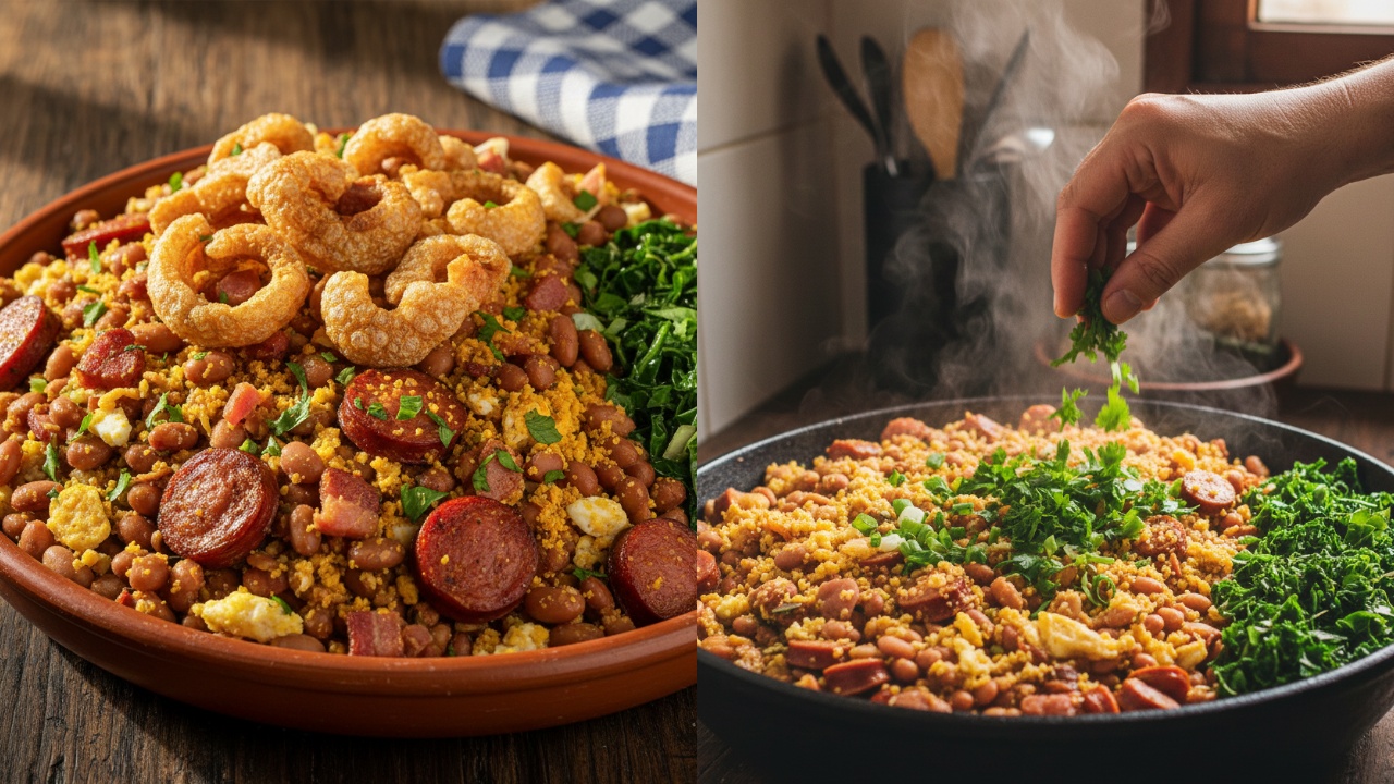 Essa receita de feijão-tropeiro mistura tradição, sabor intenso e ...