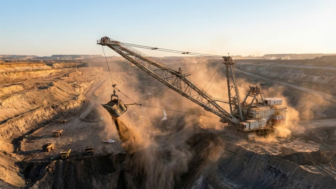 Com lanças de 100 metros e caçambas que levantam 120 toneladas de terra ...