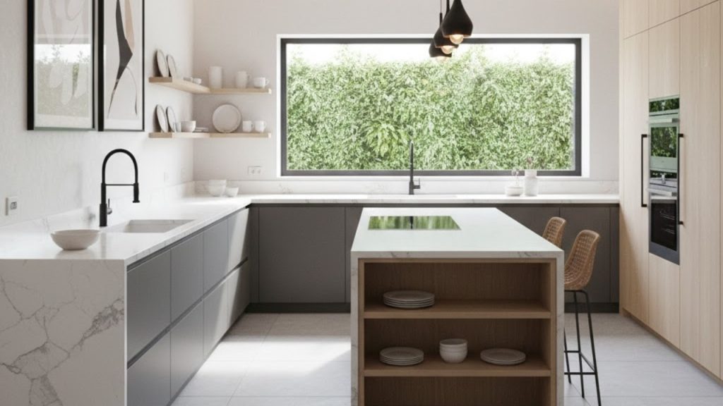 Cozinha sem armários aéreos cria ambientes mais leves e integrados ao ...