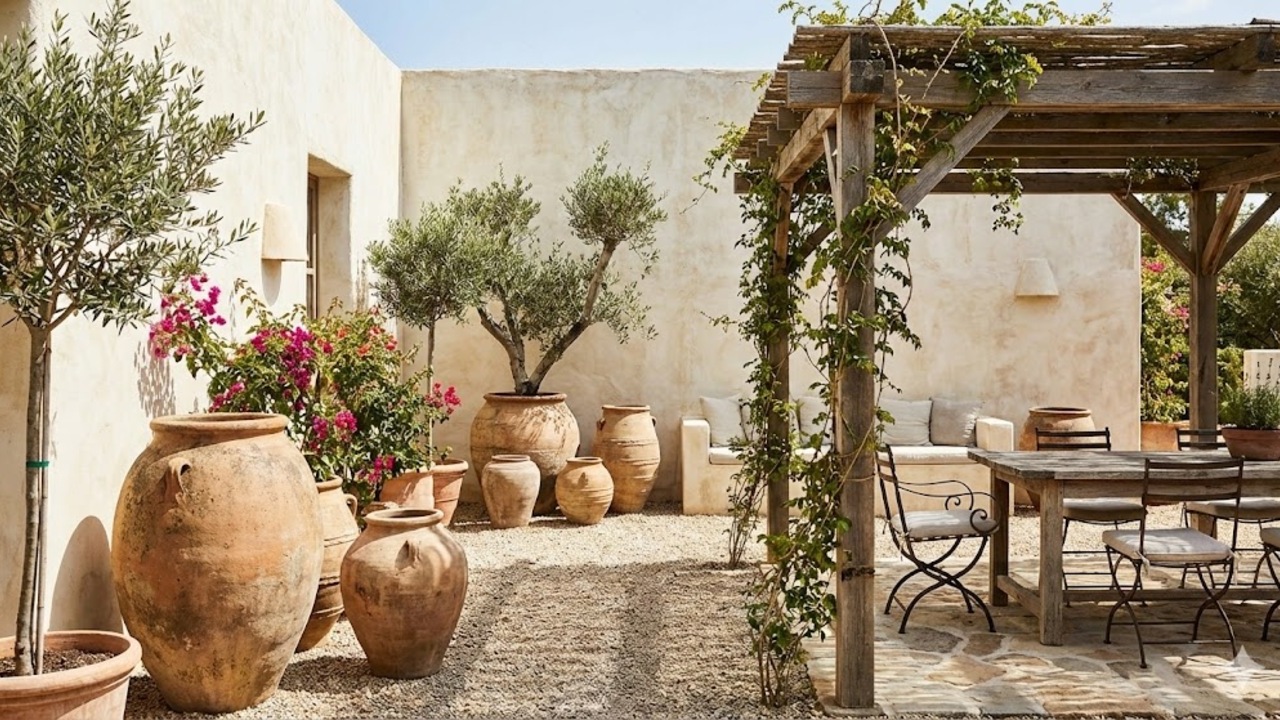 Estilo mediterrâneo transforma áreas externas com luz natural ...